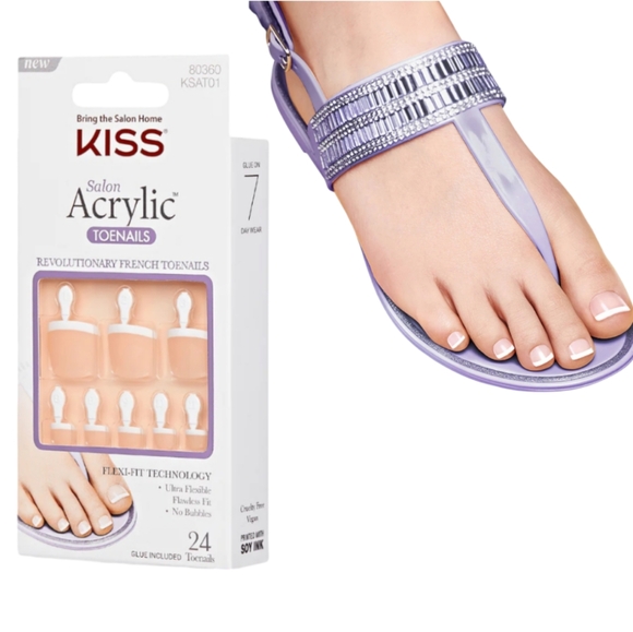 Kiss | Makeup | Kiss Salon Acrylic French Toenails Pedicure Kit | Poshmark